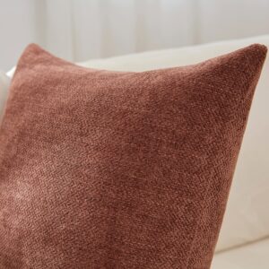 Anickal Pillow Covers 18x18 Inch Set of 2 Terracotta Rust Decorative Throw Pillow Covers Square Accent Cushion Case for Couch Sofa Living Room Farmhouse Home Decoration