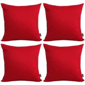 thmyo 4-pack 100% cotton comfortable solid decorative throw pillow case square cushion cover pillowcase sublimation blank christmas diy throw pillow covers for couch sofa(18x18 inch/ 45x45cm,red)