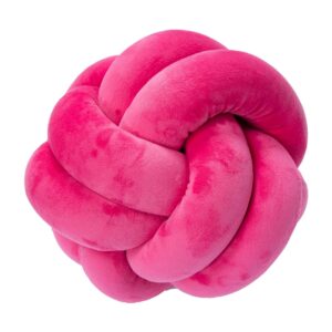 fpywo knot pillow ball hot pink decorative throw pillow,soft home round pillow,small ball pillows,handmade plush pillow cushion for bedroom, sofa, couch