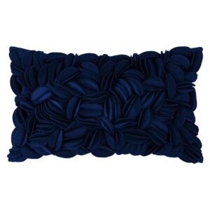 kingrose handmade 3d flower throw pillow cover home decorative cushion cover rectangular pillowcase artwork cushion sham for sofa couch chair bed living room 12 x 20 inches wool navy blue