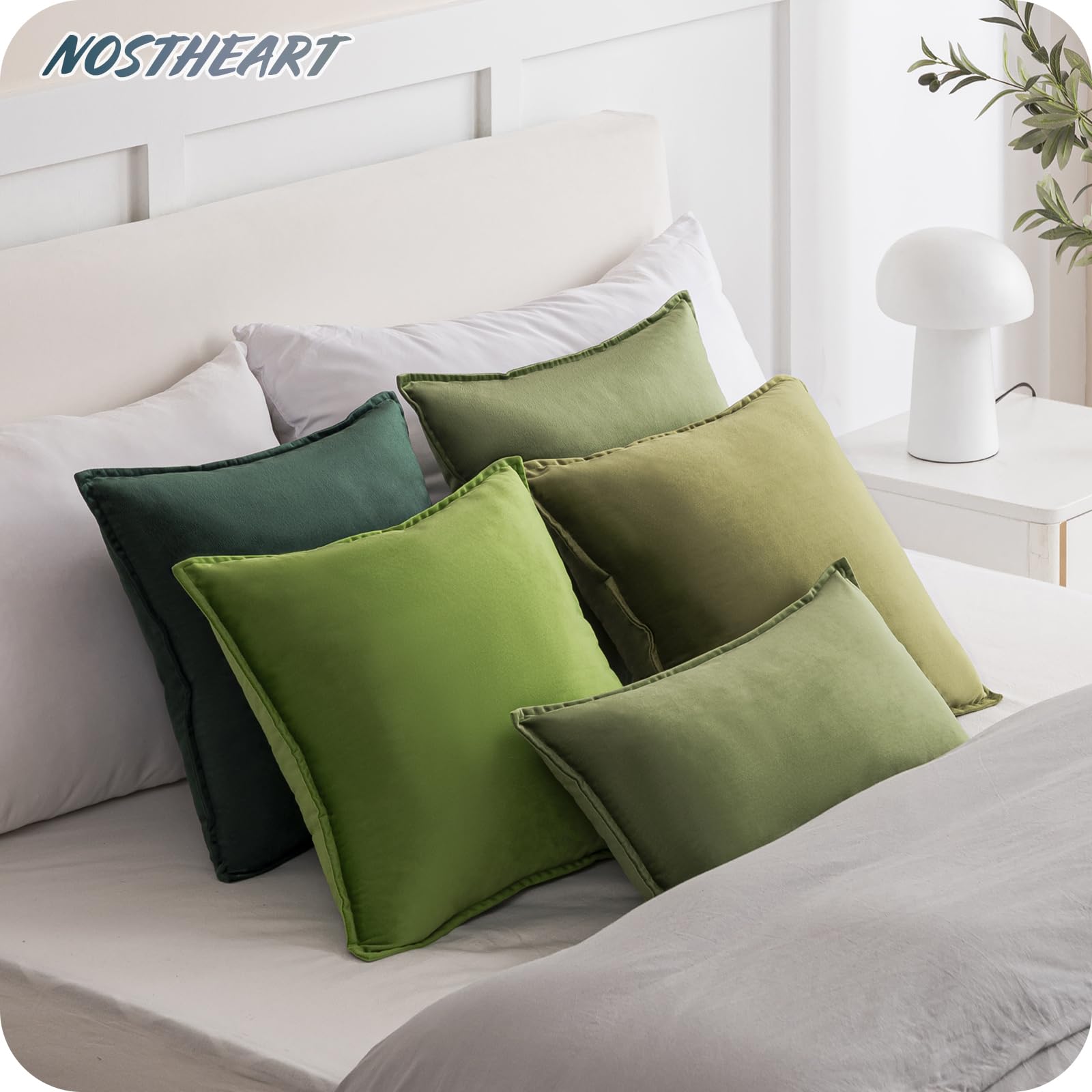 NOSTHEART Decorative Throw Pillow Covers Cushion Cases, 16x16 Inch Set of 4 Luxury Soft Velvet Square Couch Pillow Covers for Sofa Bedroom Car Home Decor