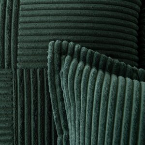 Woaboy Corduroy Pillow Covers 18x18 Inch Dark Green Set of 2 Super Soft Boho Striped Couch Covers Broadside Splicing Decorative Textured Throw Pillows for Cushion Livingroom