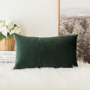 miulee velvet soft soild decorative square throw pillow cover cushion case for spring sofa bedroom car 12 x 20 inch 30 x 50 cm