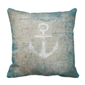 emvency throw pillow cover summer nautical anchor distressed beach decorative pillow case home decor square 20 x 20 inch pillowcase