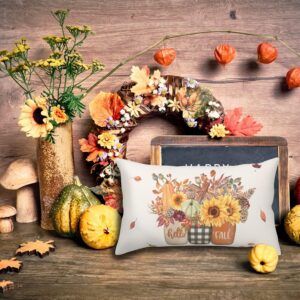 HMLIQRRY Fall Pillow Covers 12x20 Autumn Lumbar Pillow Covers Seasonal Fall Decor Pumpkin Thanksgiving Decorative Pillow Case for Couch