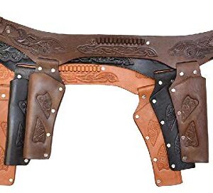 Kids- Hand Tooled Leather Double Holster