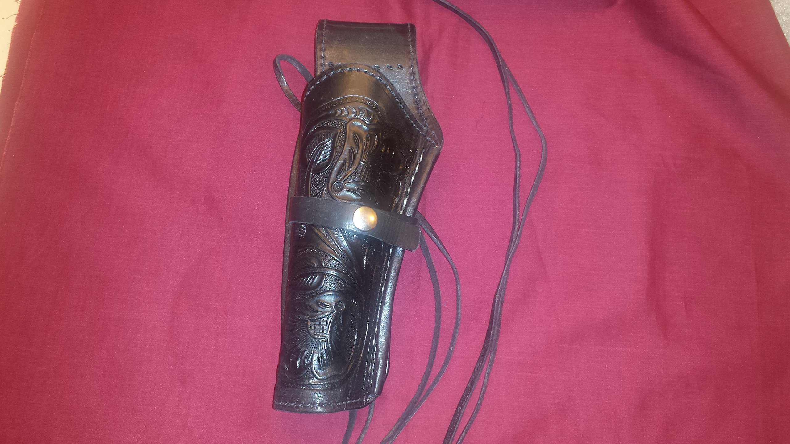 Black Left Handed Tooled Holster