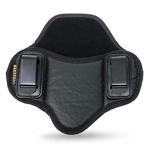 Tactical Pancake Holster. 1911 Holster Leather 4" & 5" with Rail. Suede Interior for Protection. Inside The Waistband ECO Leather Holsters for Pistols by Houston (Right Hand)