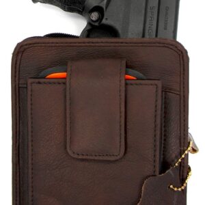 Roma Leathers Belt Pistol Concealed Carry Pack (Brown, 5.5" X 4.5"x 1.5")