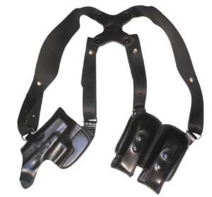 s&w bodyguard 380 leather shoulder gun holster horizontal rh right hand black concealed carry