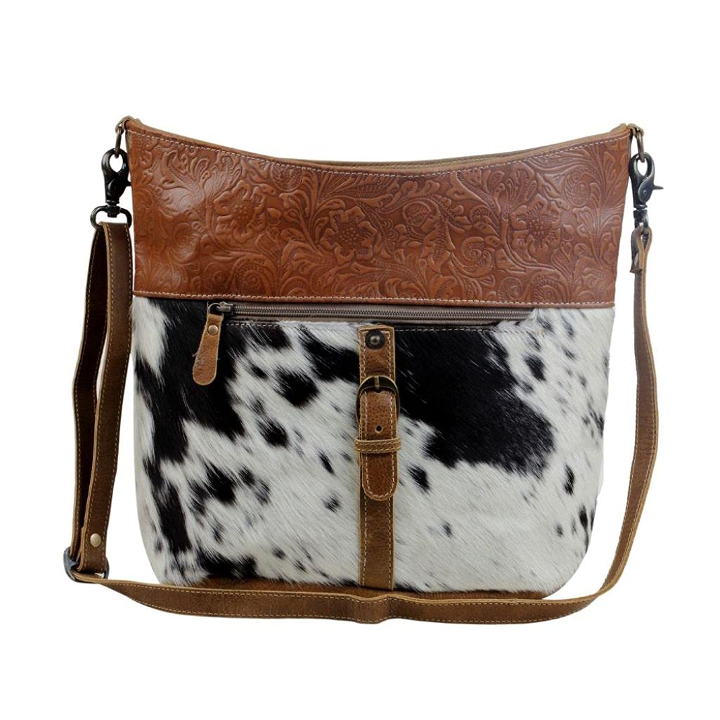 Myra Bag Snooze Leather & Cowhide Bag Upcycled Cowhide & Leather S-2846