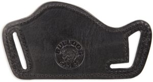 bulldog cases lf-l leather lay flat holster, black, right