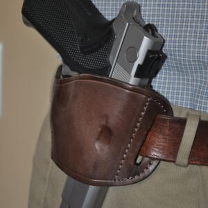 Brown Leather Belt Slide Gun Holster for Ruger P94, P95, SR9, 22/45