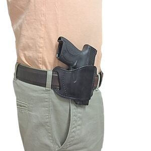 black leather side holster for jennings 9mm