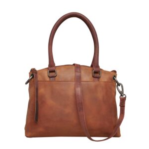 lady conceal concealed carry whitely leather satchel (cognac)