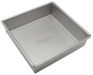 usa pan bakeware square cake pan, 8 inch, nonstick & quick release coating, made in the usa from aluminized steel