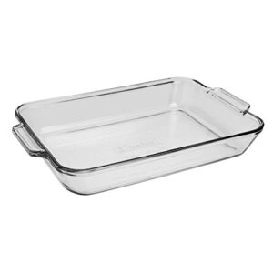 anchor hocking 4.8 quart rectangular glass baking dish (1 piece, tempered tough, dishwasher safe)