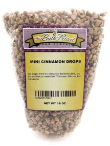 mini cinnamon drops, bulk size, baking chips (1 lb. resealable zip lock stand up bag)