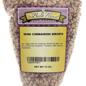 Mini Cinnamon Drops, Bulk Size, Baking Chips (1 lb. Resealable Zip Lock Stand Up Bag)