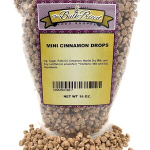 Mini Cinnamon Drops, Bulk Size, Baking Chips (1 lb. Resealable Zip Lock Stand Up Bag)