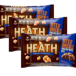 Heath Bits O' Brickle Gluten-Free Rich English Toffee Bits for Baking, Toppings - 3 Pck (24 oz)