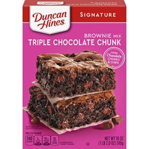 duncan hines signature triple chocolate chunk brownie mix, 18 oz