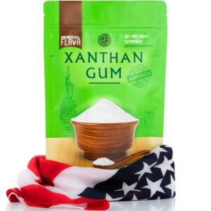 made in usa xanthan gum (8 oz), premium quality, food grade thickener, non gmo, gluten free, use in cooking, baking, sauces, soups and more. suitable for vegetarian, kosher & halal. use for keto diet.