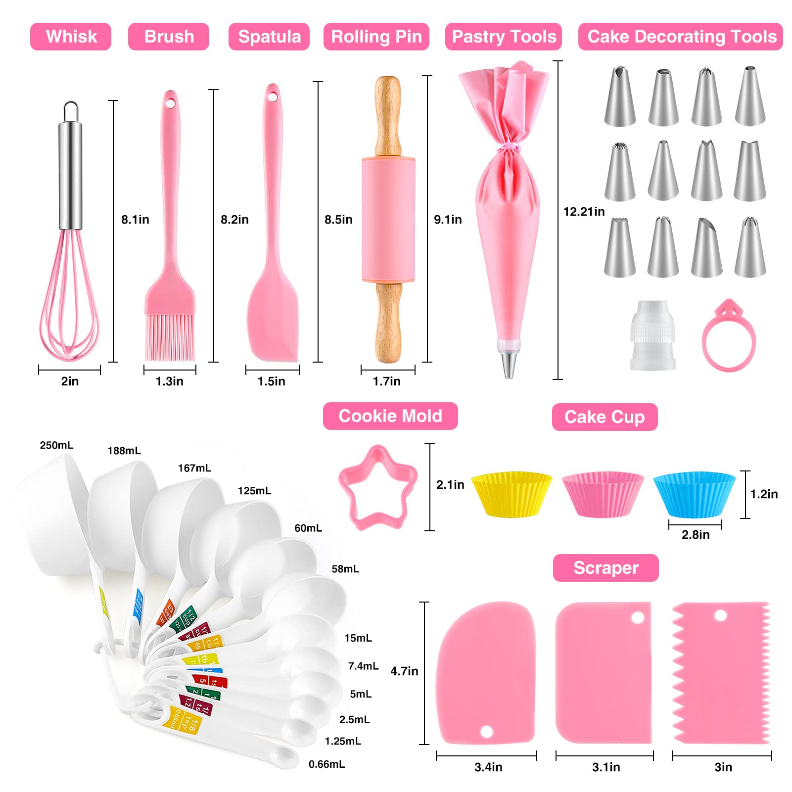 GIFTINBOX Kids Cooking and Baking Set, 54 PCS Complete Kit with Apron and Chef Hat, Real Kids Cooking Utensils and Kitchen Accessories for Junior Chef, Ultimate Kids Baking Gift for Girls Boys