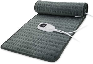 heating pad electric heat pad for back pain and cramps relax - electric heat pad with 6 heat settings -auto shut off (dark gray, 24“x12”)