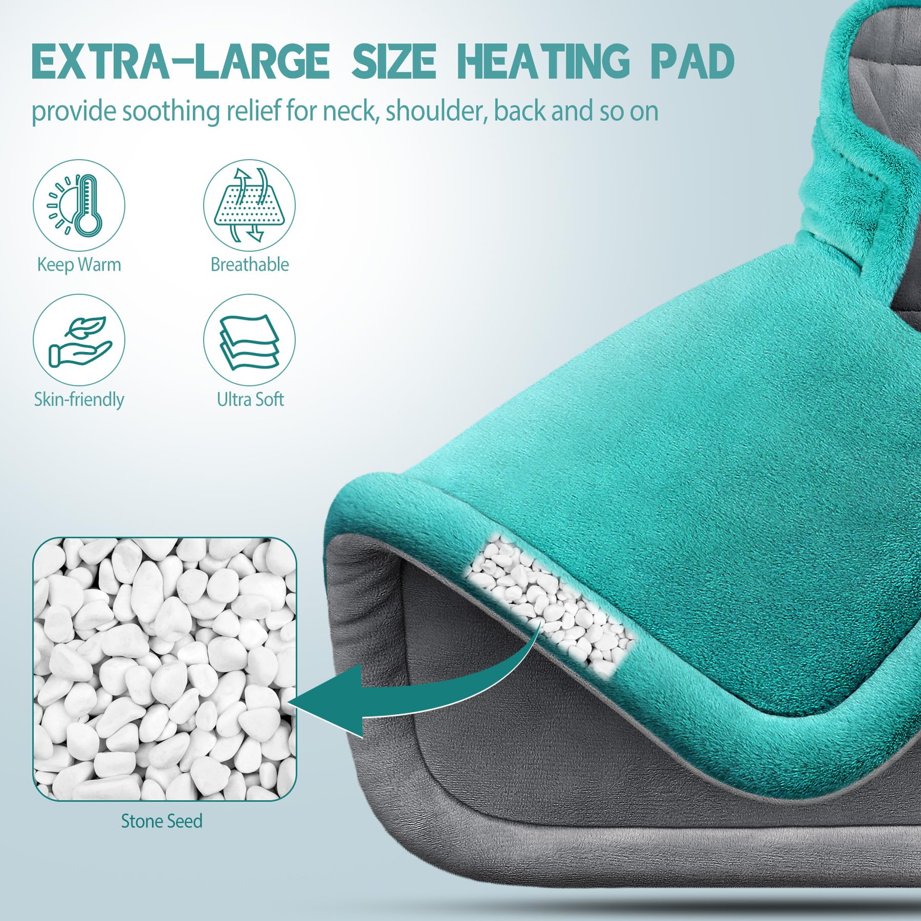 IZZUBIZ Christmas Gifts Heating Pad for Neck Shoulder and Back Pain Relief, Electric Weighted Heating Pad for Cramps, Leg and Foot, Gifts for Mothers Day, Fathers Day, Birthday, Women, Men, Dad, Mom