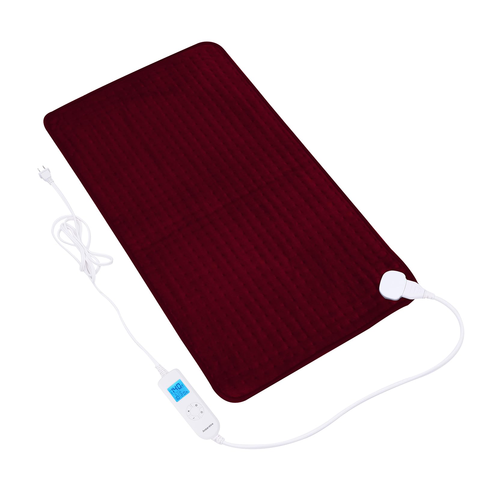 Ruqiji 17''x33'' XXXL King Size Heating Pad with Fast-Heating Technology&10 Temperature Settings, Flannel Electric Heating Pad/Pain Relief for Back/Neck/Shoulders/Menstrual Pain/Leg Cramp (Red)