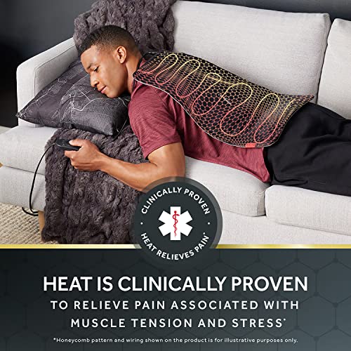 Sunbeam AdvancedHeat King-Sized Heating Pad, Sunbeam Heating Pad for Tough Pain Relief