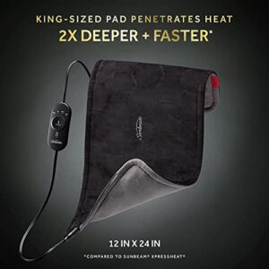 Sunbeam AdvancedHeat King-Sized Heating Pad, Sunbeam Heating Pad for Tough Pain Relief