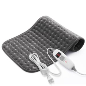 electric heating pad for back pain relife, cramps, neck and shoulder, moist/dry heat therapy with auto shut off heating pads, holiday christmas gifts for women men mom dad (12"*24"), gray