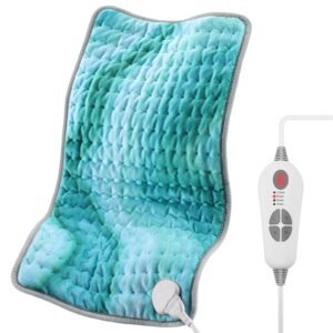 fabludo [2024 upgrade] xl heating pad for back/shoulder/neck/knee/leg pain, cramps and arthritis relief, 6 fast heating settings, auto-off, machine washable, moist dry heat options, 12"x24" (spring)