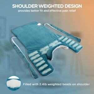 Comfytemp Heating Pad for Back Pain Relief, FSA HSA Eligible 22"x33" XXL Weighted Electric Neck Shoulders Heat Pad, 2H Auto-Off, Large Back Heated Wrap, Birthday Gifts for Women Men, Washable, Blue