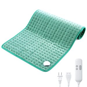 xxx-large king size heating pad for pain relief, 18" x 33" fast heating pad with 2h auto shut off, 6 heat settings & machine washable, moist & dry heat therapy for neck back shoulder relief and cramps