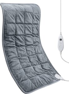 weighted heating pad 17''x 33" xxxl electric heating pad for back pain relief, 5lbs with 6 heat settings 2h auto-off heat pad for shoulder arms legs cramps washable