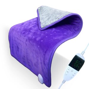 twelvecheng® heating pad xl electric heating pad for back pain relief,cramps,neck and shoulder xl heating pads with auto shut off large purple heating pad the best gift for mom (12 * 24)