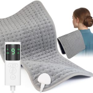 heating pad for back pain relief, electric heating pads for cramps with auto shut off & 9 heat levels,heating pad for neck, shoulder dry & moist heat, machine washable gifts for women, men 12"x24"