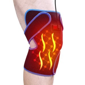 knee heating pad, heated knee brace wrap, heat pad for knee pain relief, knee fatigue, arthritis, 3 temperature levels gifts for women men