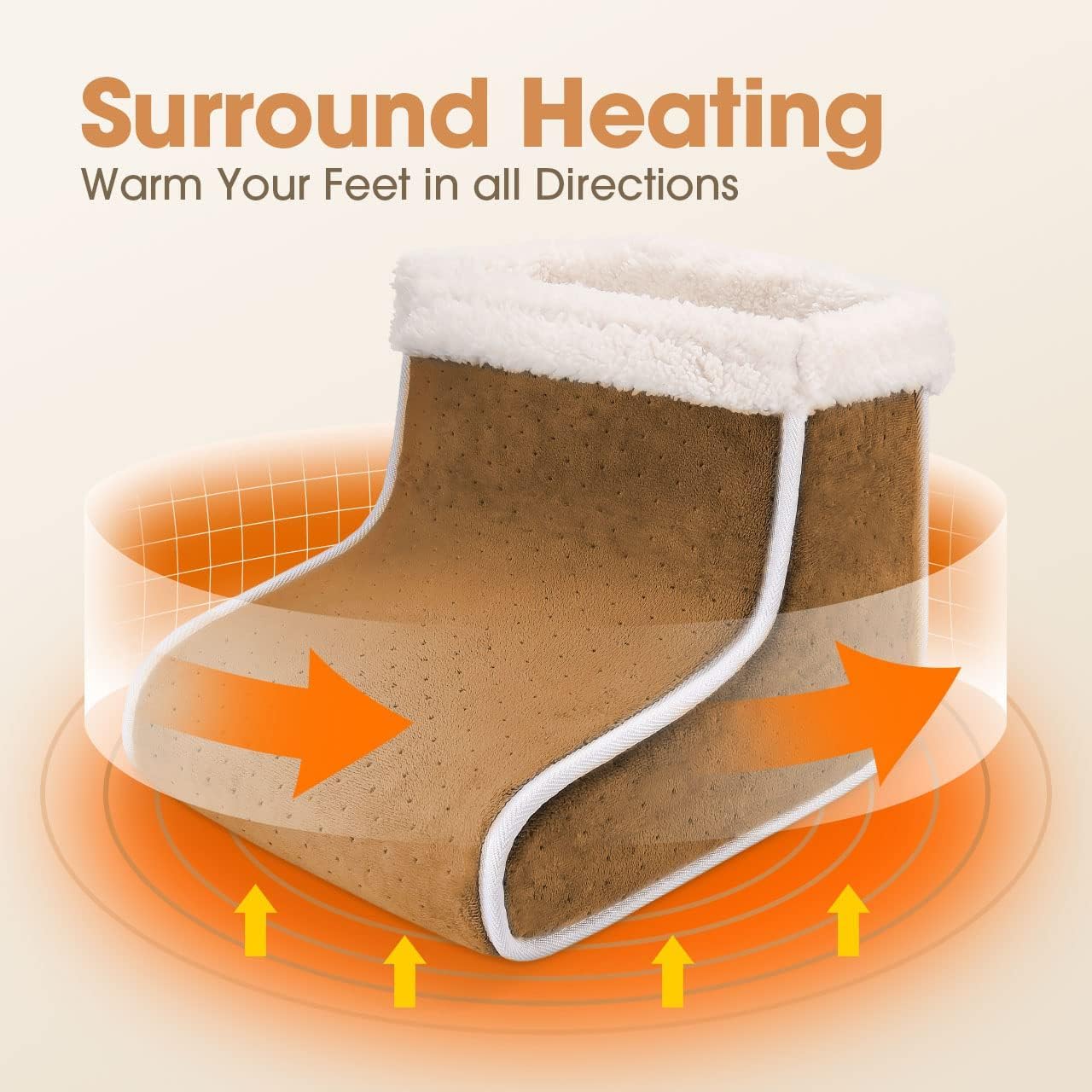 Electric Foot Warmer, Rapid Heating Pad for Feet, 6-Level Heating Feet Warmers Washable, Heated Slippers Valentines Day Gift for Women Men, Heated Foot Warmers for Bed/Office, Safety, Detachable