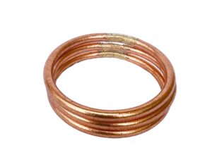 emme bangles everyday rain or shine bracelets thai - 3 piece set (rose gold, medium)