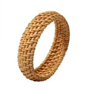 rattan bracelet for women handmade lightweight straw wicker braid cuff bangle bracelet statement adjustable bohemian rattan woven chunky bracelets for girls summer wrist jewelry, alloy