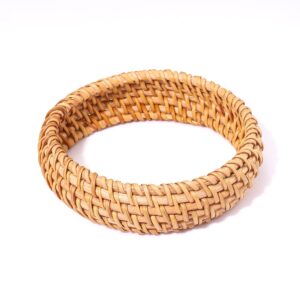 Rattan Bracelet for Women Handmade Lightweight Straw Wicker Braid Cuff Bangle Bracelet Statement Adjustable Bohemian Rattan Woven Chunky Bracelets for Girls Summer Wrist Jewelry, alloy