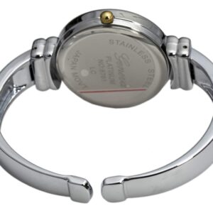 2Tone Metal Band Slim Case Women's Bangle Cuff Watch