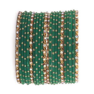 riangi bangles for women indian jewelry set of 22 pcs green bangles for women indian bollywood jewelry for women party favors alloy metal bangles indian hand jewelry for women