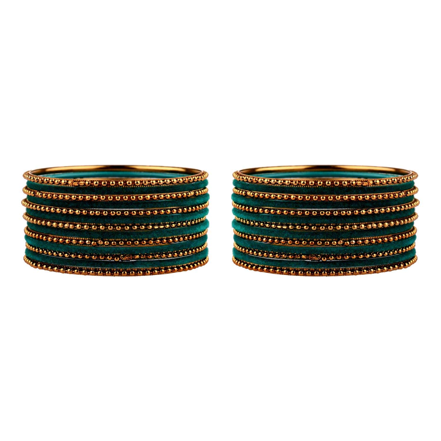 Efulgenz Indian Oxidized Bangles for Women Green Indian Oxidized Jewelry for Navratri Boho Oxidized Indian Jewelry Velvet Bangles Set Bracelets Jewelry for Women