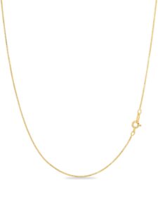 kezef 18k gold over sterling silver 1mm box chain necklace made in italy | sterling silver plated in 18k gold necklace for women | gold chain necklace women, men & girls | necklaces for women trendy