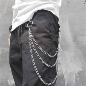 zehope layered pant chains goth chains trousers wallet chain jewelry for men and women(silver)